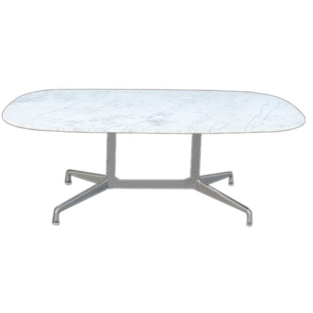 Eames For Herman Miller White Marble Dining Conference Table at 1stDibs