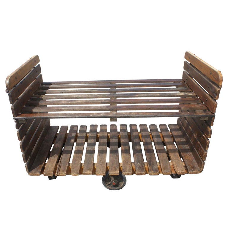 Antique British Slingsby Rolling Wood And Iron Industrial Cart at ...