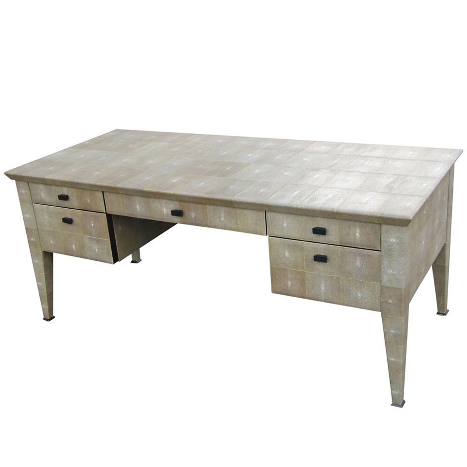 Theo Writing Desk Upholsterstered in Shagreen Designed by Romeo Sozzi ...
