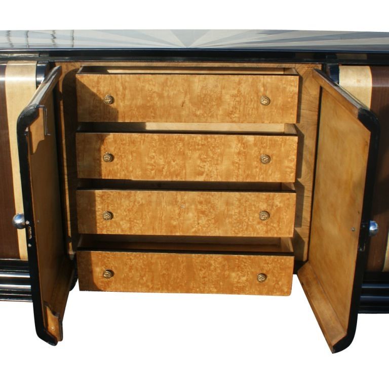 Art Deco Two Tone Inlaid Buffet at 1stDibs