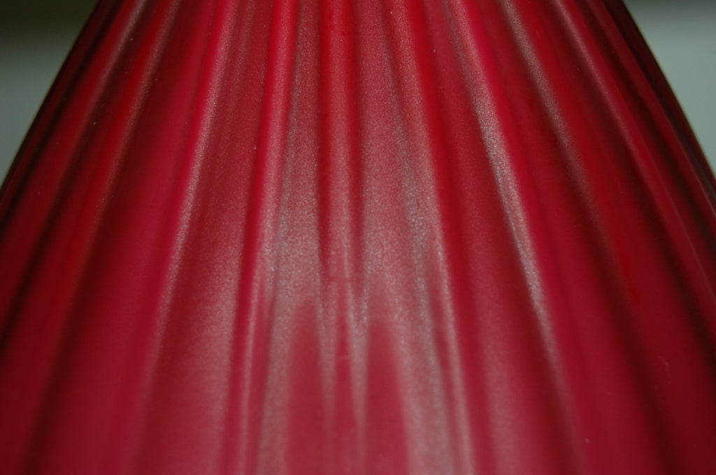 Monumental Vintage Murano Lamps in Raspberry For Sale at 1stDibs