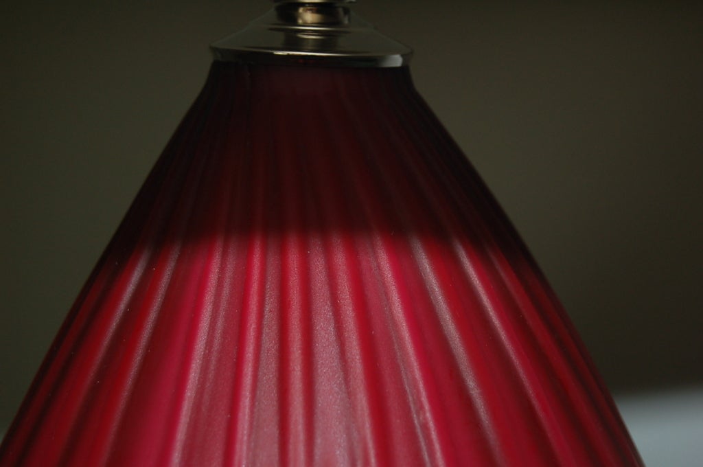 Monumental Vintage Murano Lamps in Raspberry For Sale at 1stDibs