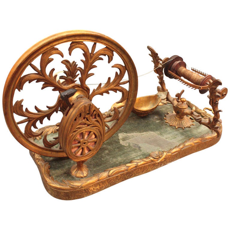 18th Century Tabletop Spinning Wheel of Gilt Bronze at 1stDibs | table ...