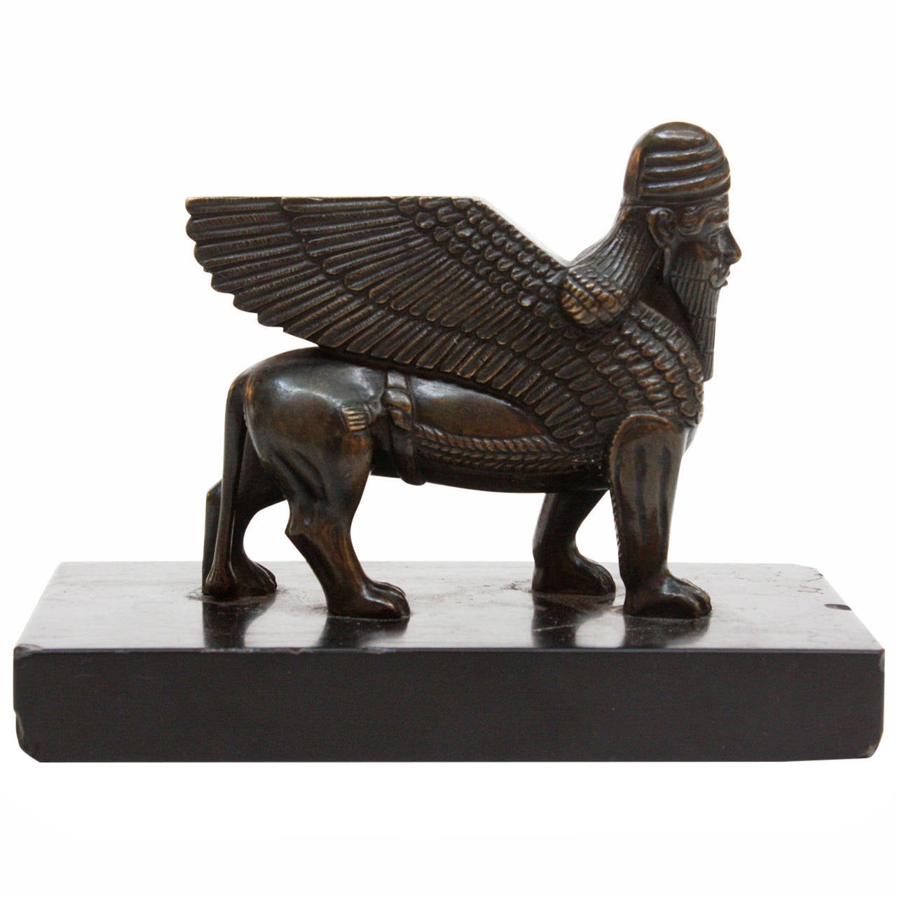Grand Tour Bronze, Assyrian Lamassu on Marble Base at 1stDibs
