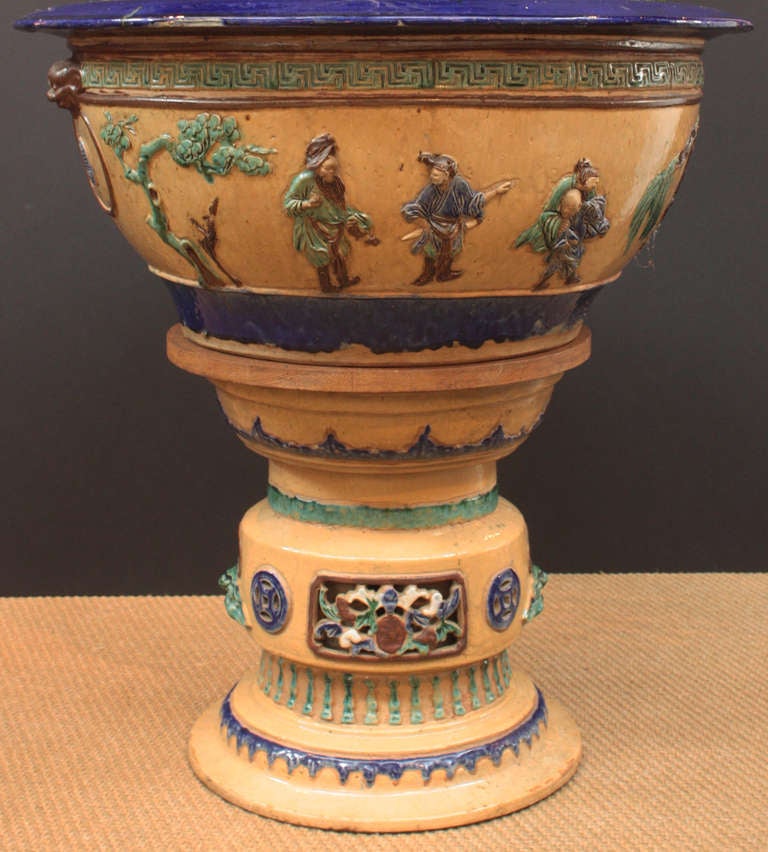 Large Chinese Pottery Planter at 1stDibs