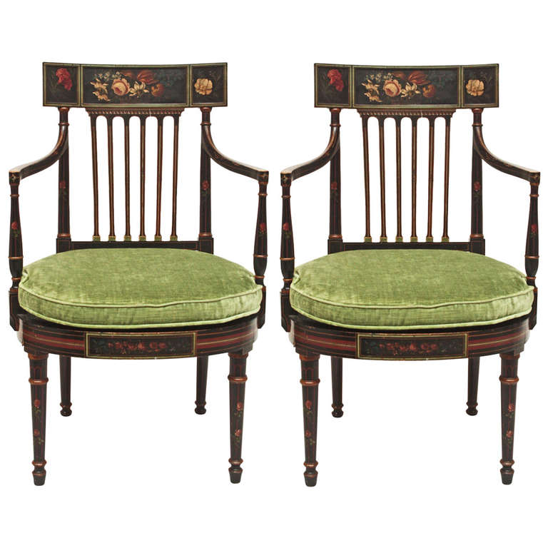 Pair of Regency Arm Chairs at 1stDibs