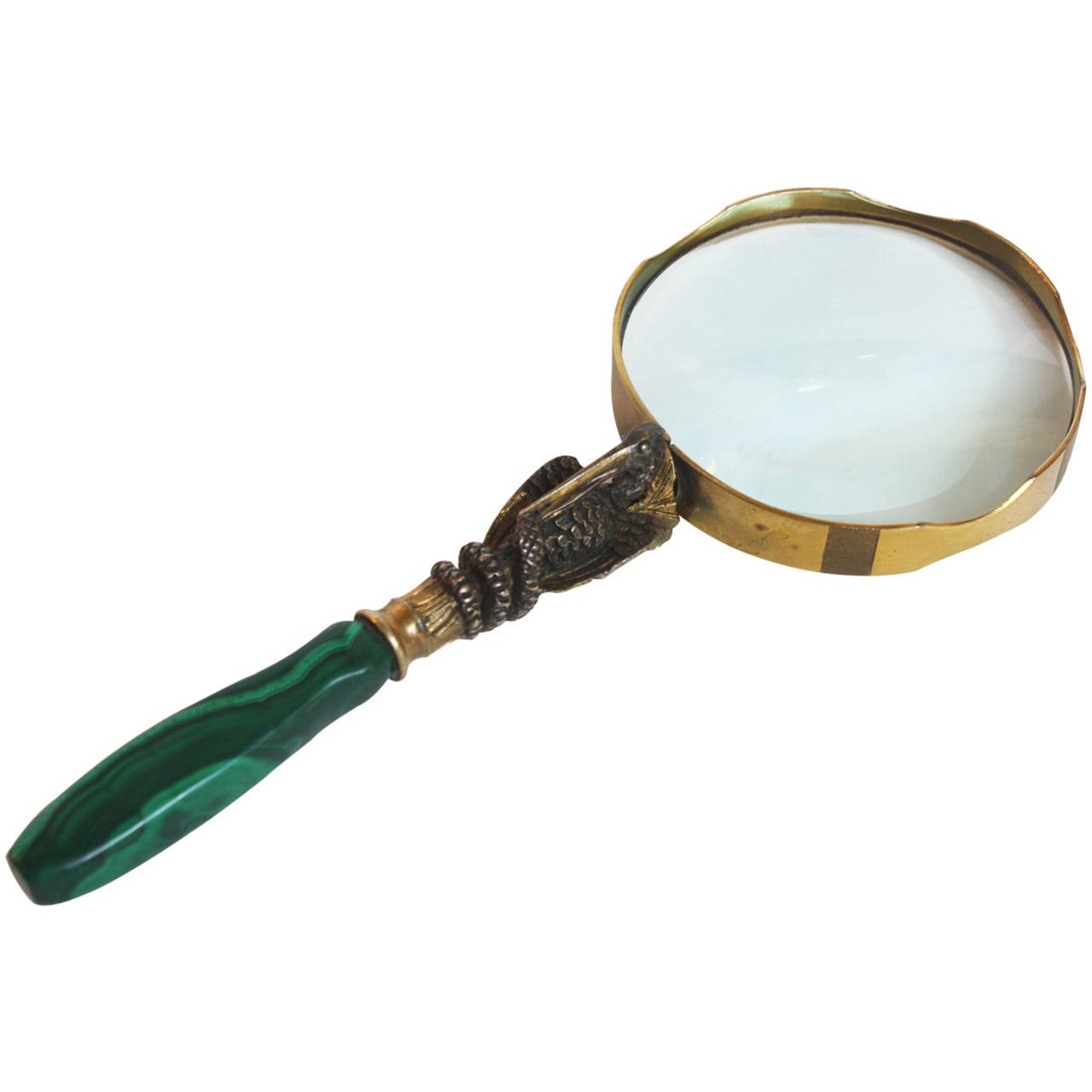 Magnifying Glass with Malachite Handle at 1stDibs
