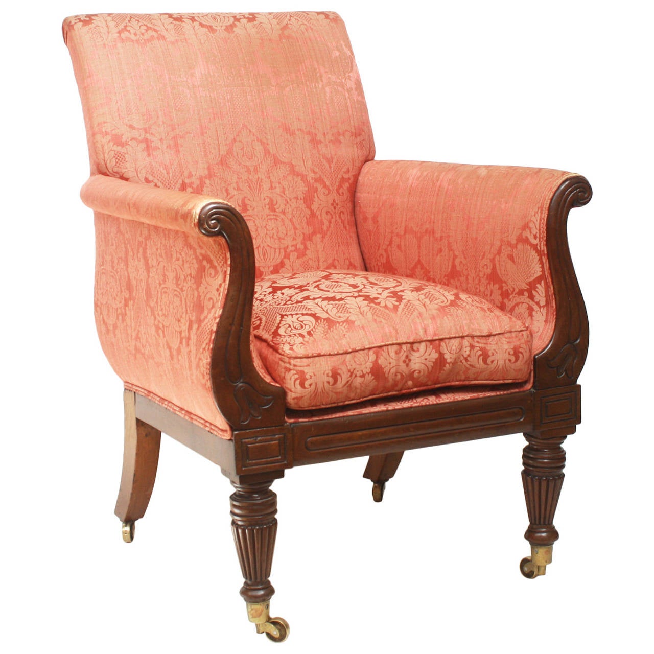 English Regency Mahogany Library Chair at 1stDibs