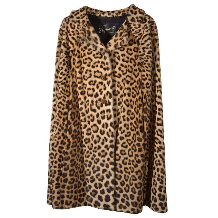 Vintage Leopard Cape and Muff by Bifano's Furs / Dallas, Texas at 1stDibs