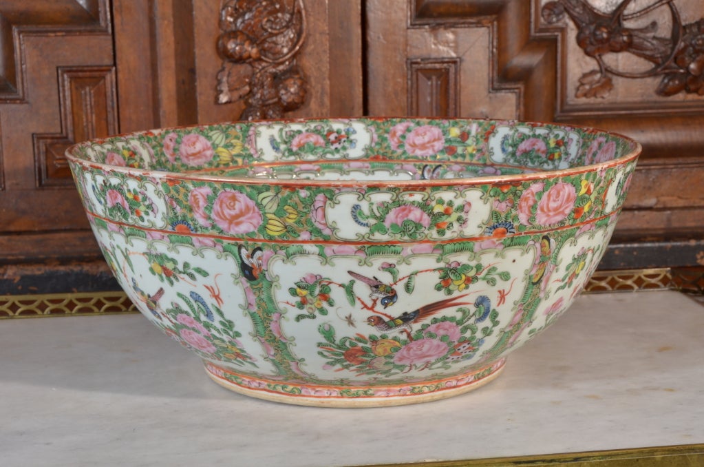 Large Rose Medallion Bowl at 1stDibs