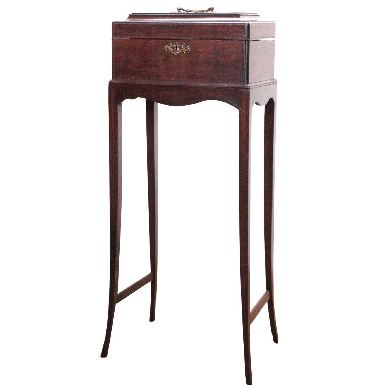 Sheraton Sewing Box on Stand at 1stDibs