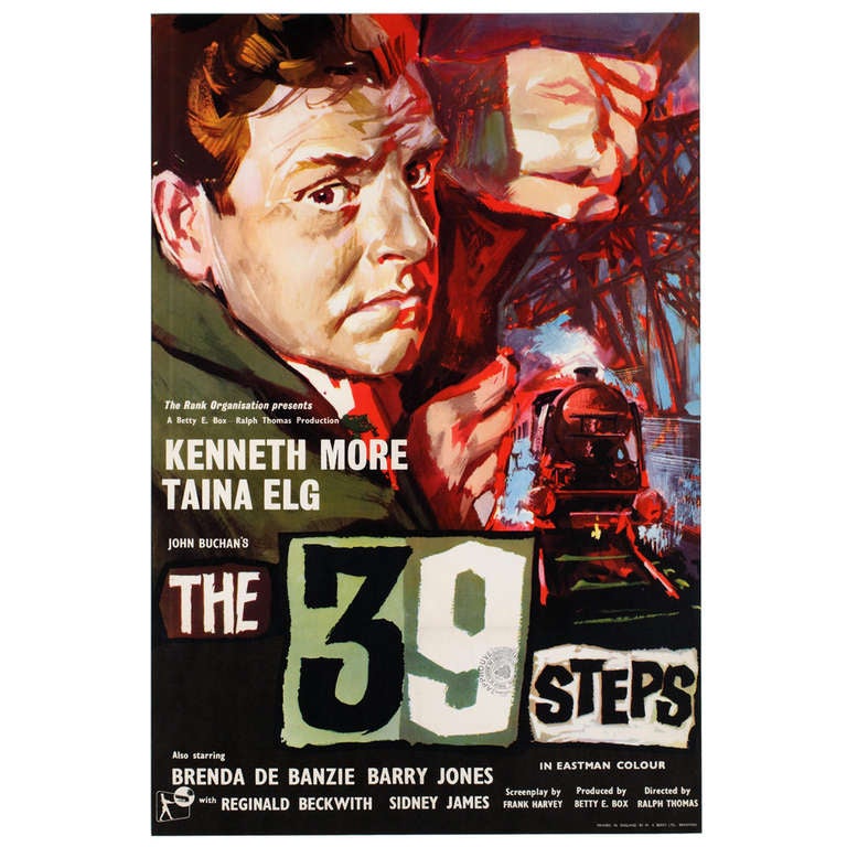 "The 39 Steps" British Film Poster 1959 For Sale at 1stDibs