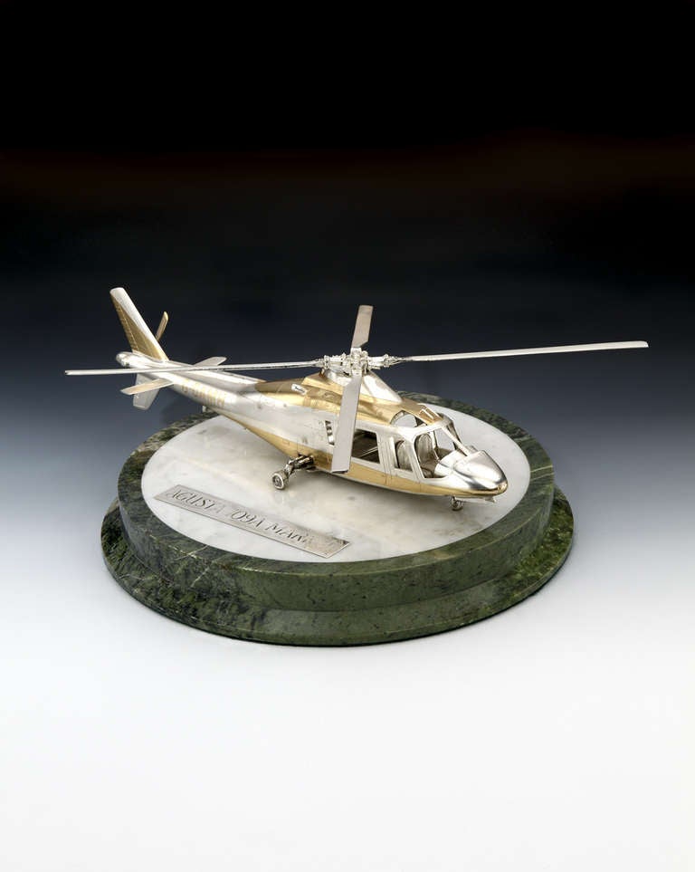Garrard Sterling Silver Model Of Agusta 109 Helicopter at 1stdibs