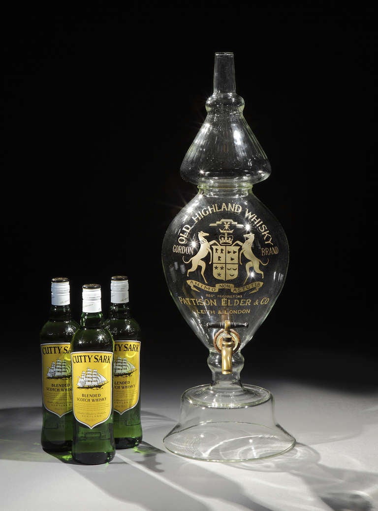 Very Large Glass Whiskey Fountain For Sale at 1stDibs