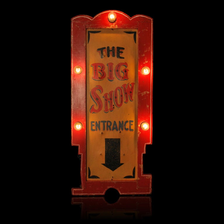 The Big Show Lighted Carnival Sign at 1stDibs