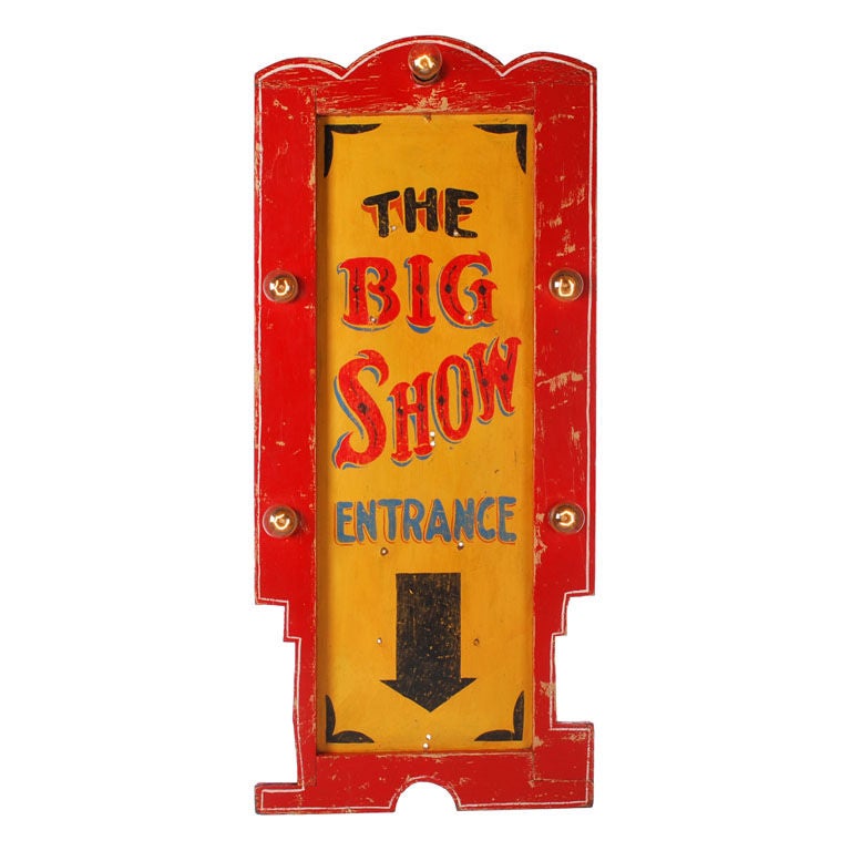 The Big Show Lighted Carnival Sign at 1stDibs