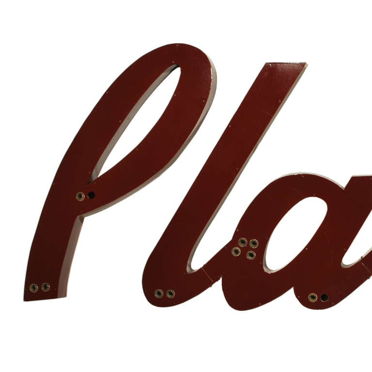 1940-1950's Large Porcelain Plaza Sign at 1stDibs