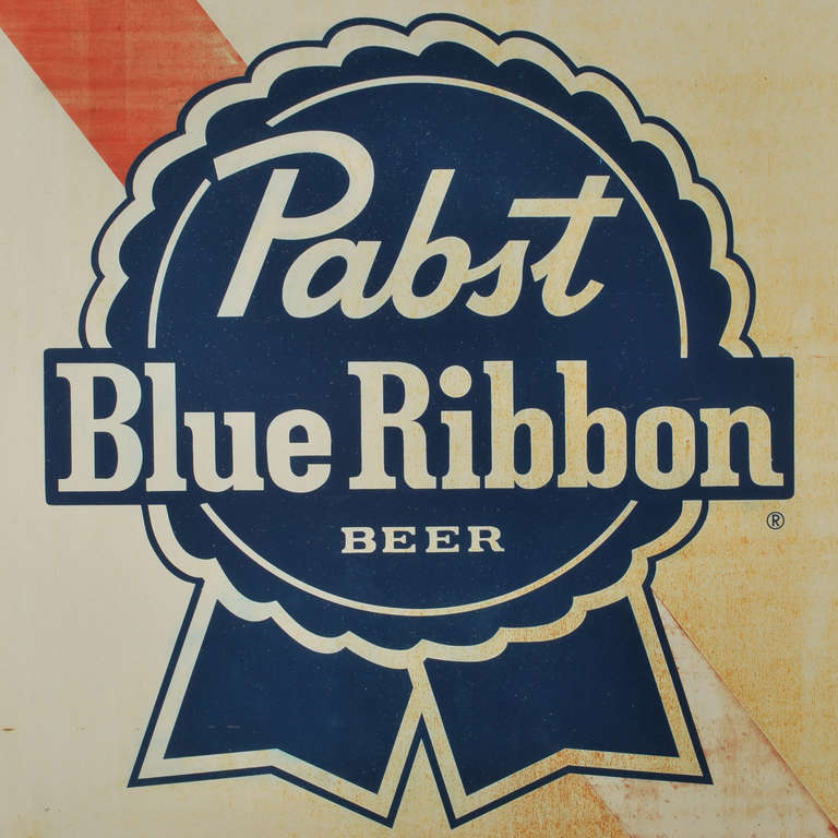 Large Pabst Blue Ribbon Beer Sign at 1stDibs
