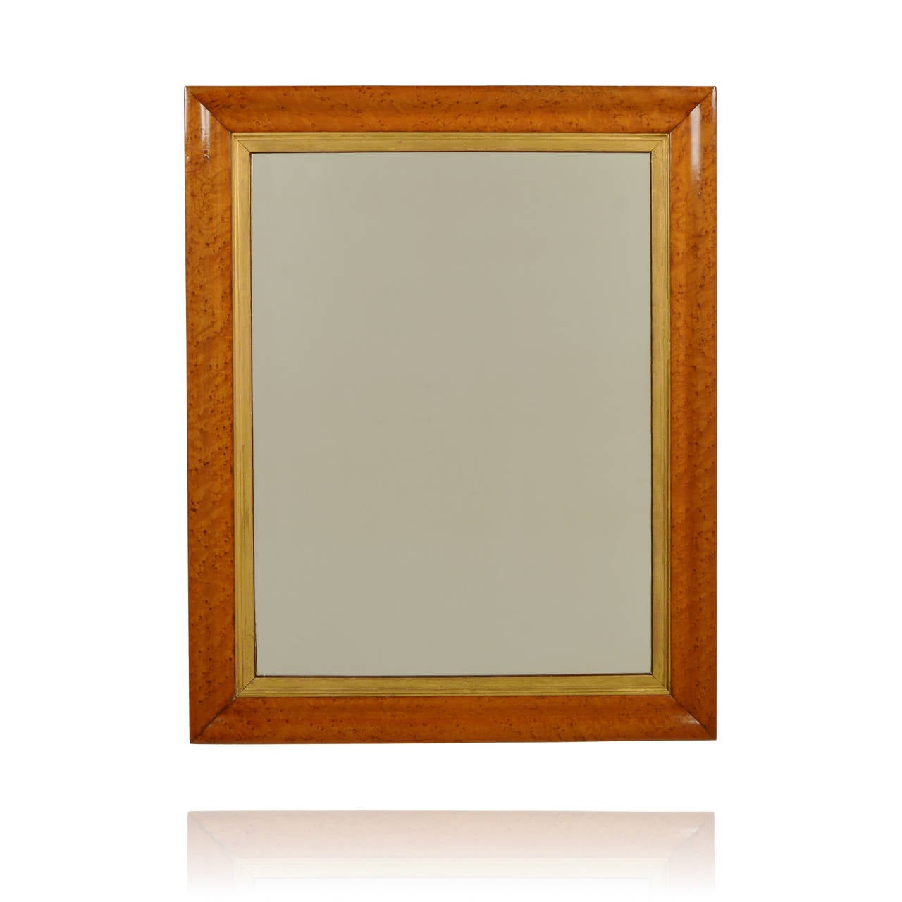 Large Antique Bird's-Eye Maple Frame Mirror at 1stDibs