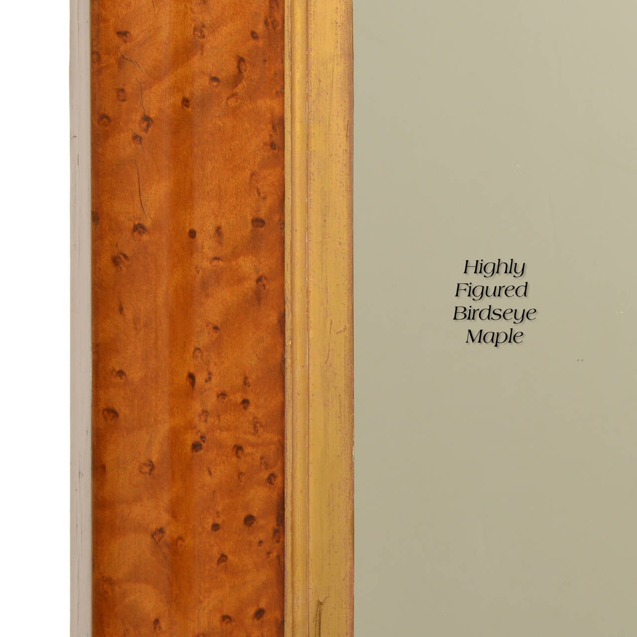 Large Antique Bird's-Eye Maple Frame Mirror at 1stDibs