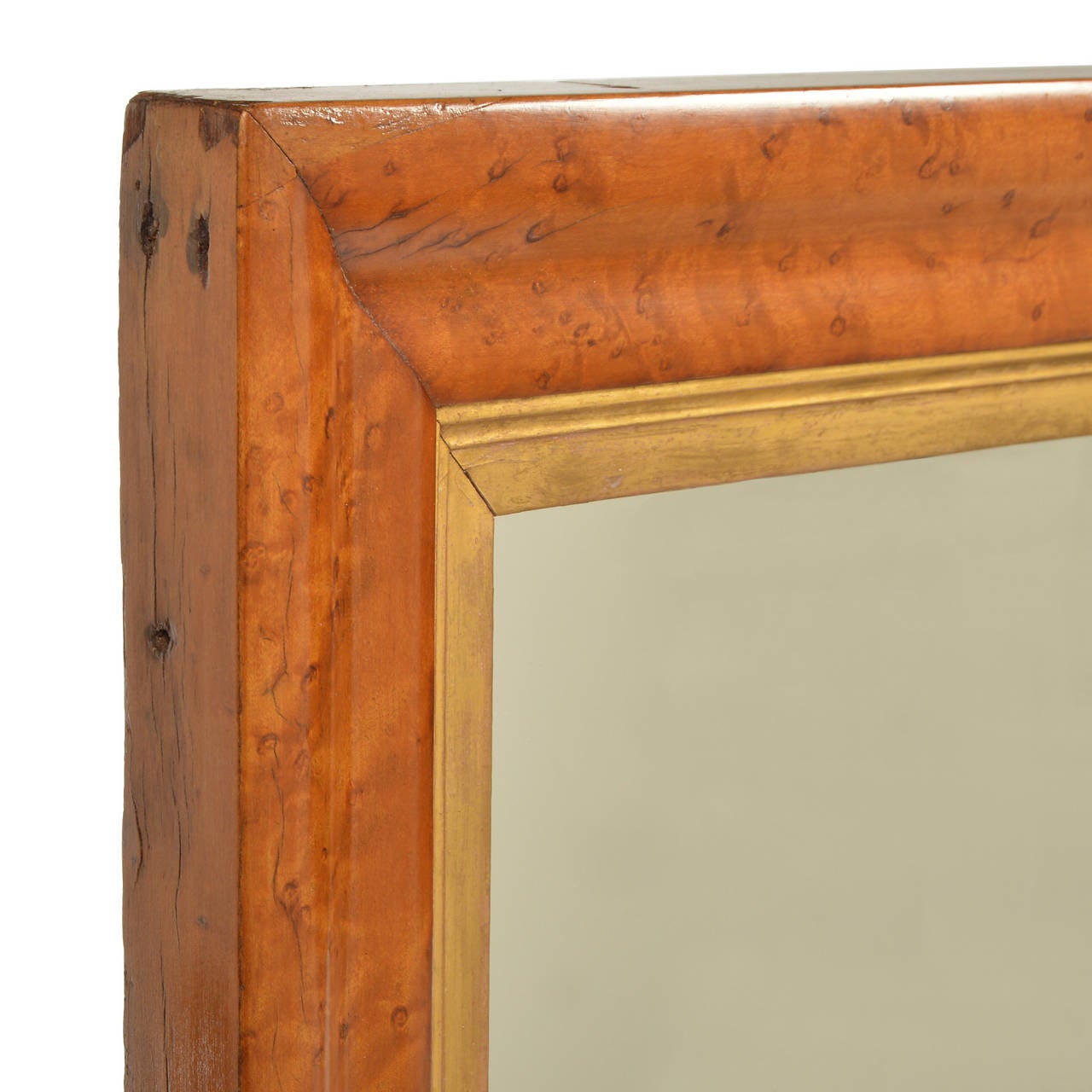 Large Antique Bird's-Eye Maple Frame Mirror at 1stDibs