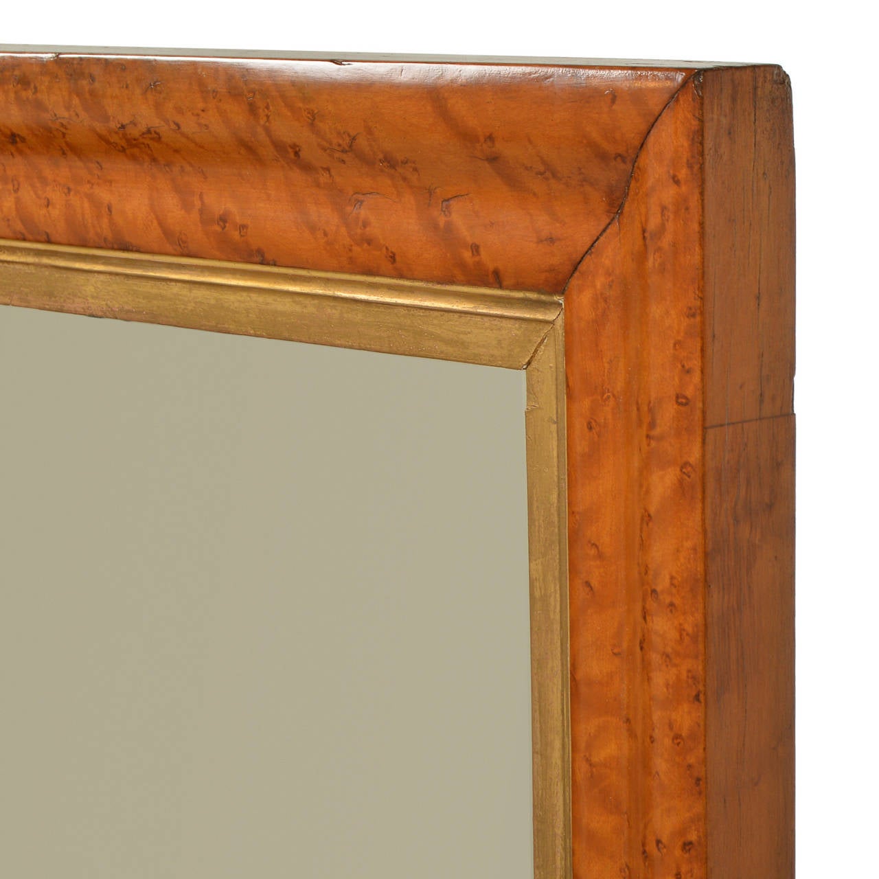 Large Antique Bird's-Eye Maple Frame Mirror at 1stDibs