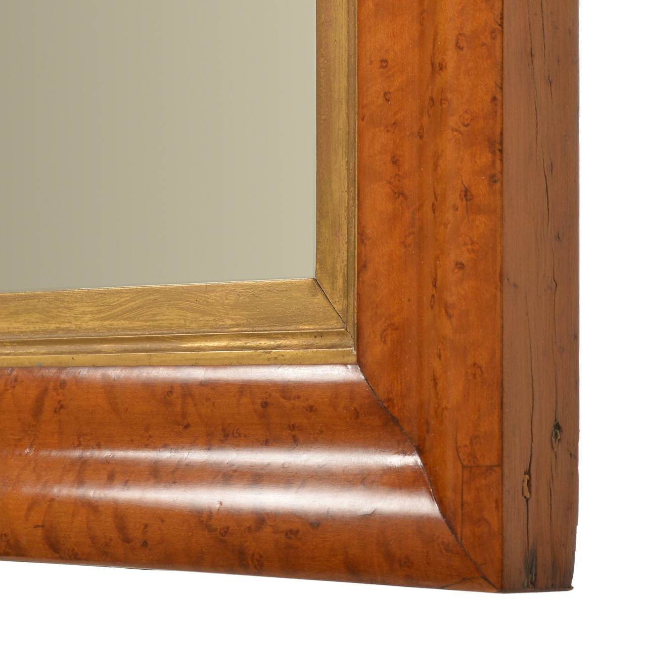Large Antique Bird's-Eye Maple Frame Mirror at 1stDibs