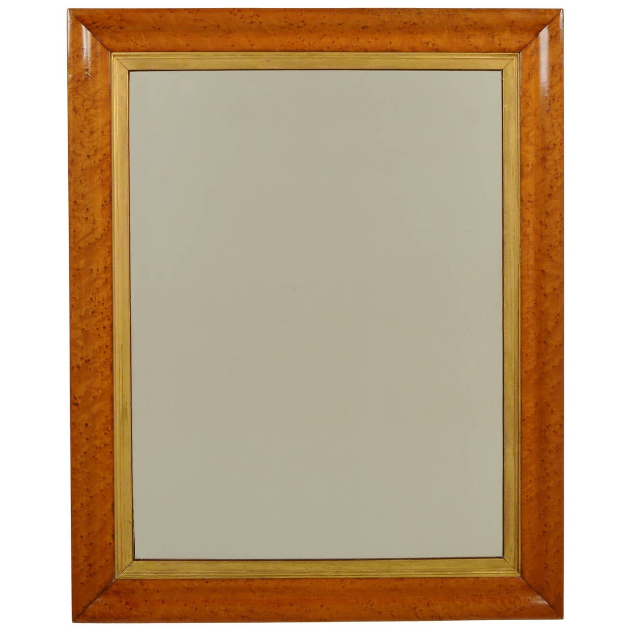Large Antique Bird's-Eye Maple Frame Mirror at 1stDibs