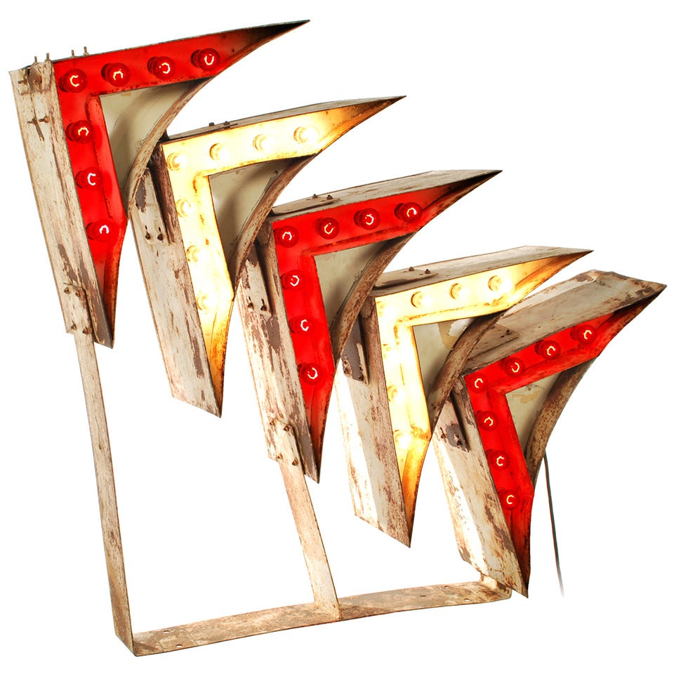 Authentic Large Flashing Arrowhead Sign, Double Sided #6604 at 1stDibs
