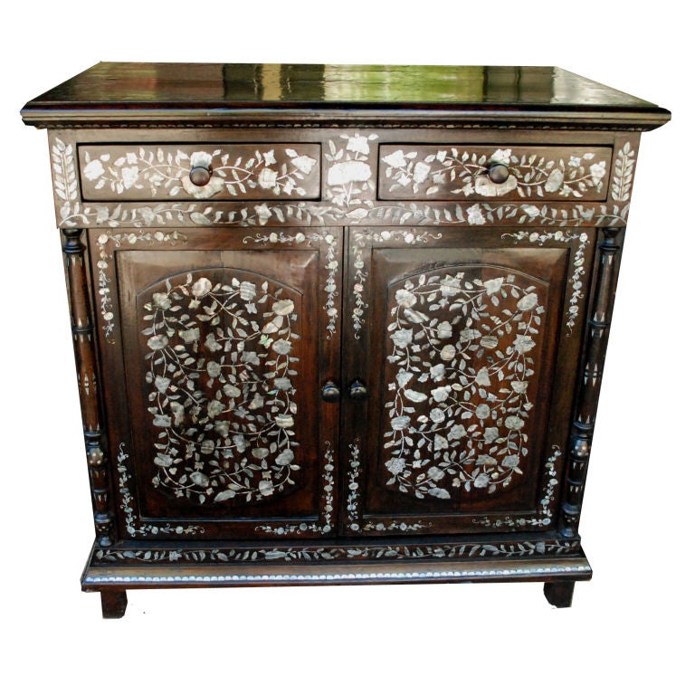 French Colonial Inlaid Cabinet, circa 1930 at 1stDibs