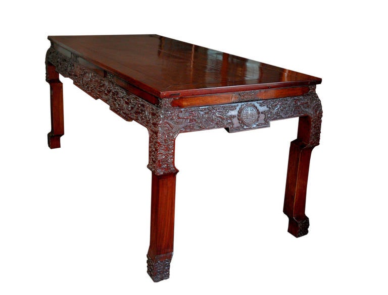 19th Century Chinese Rosewood Carved Table For Sale at 1stdibs
