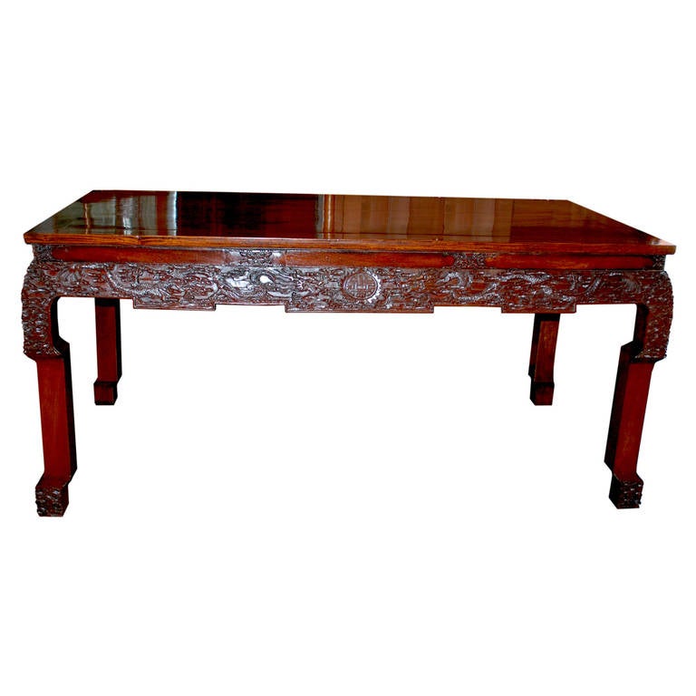 19th Century Chinese Rosewood Carved Table For Sale at 1stdibs