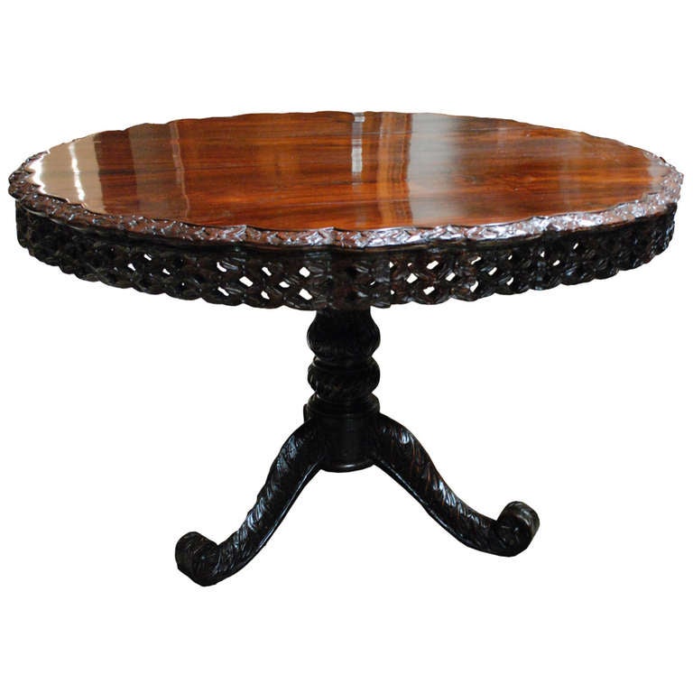 19th c. British Colonial Rosewood Round Table at 1stDibs