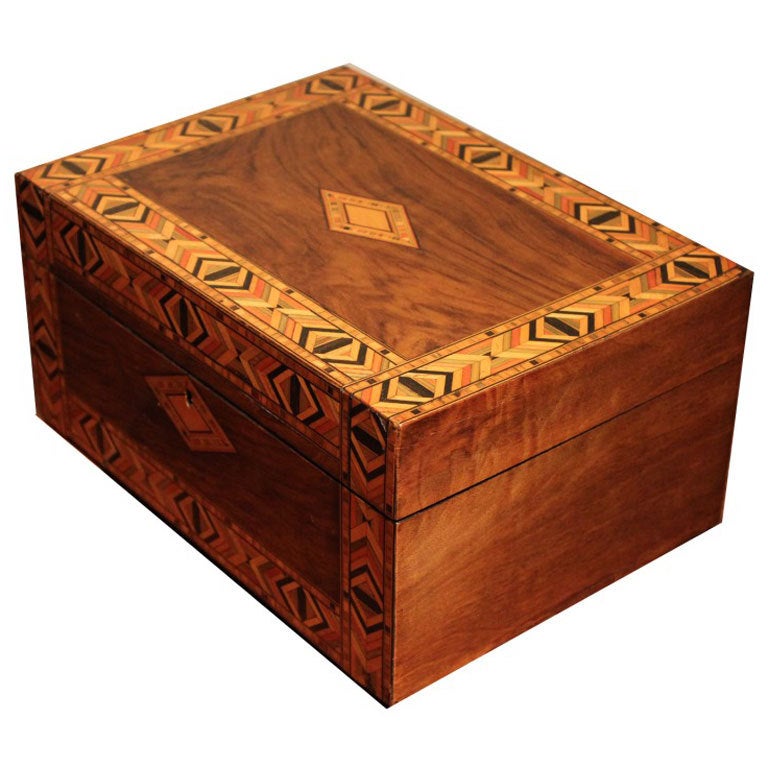 Antique English Marquetry Box at 1stDibs