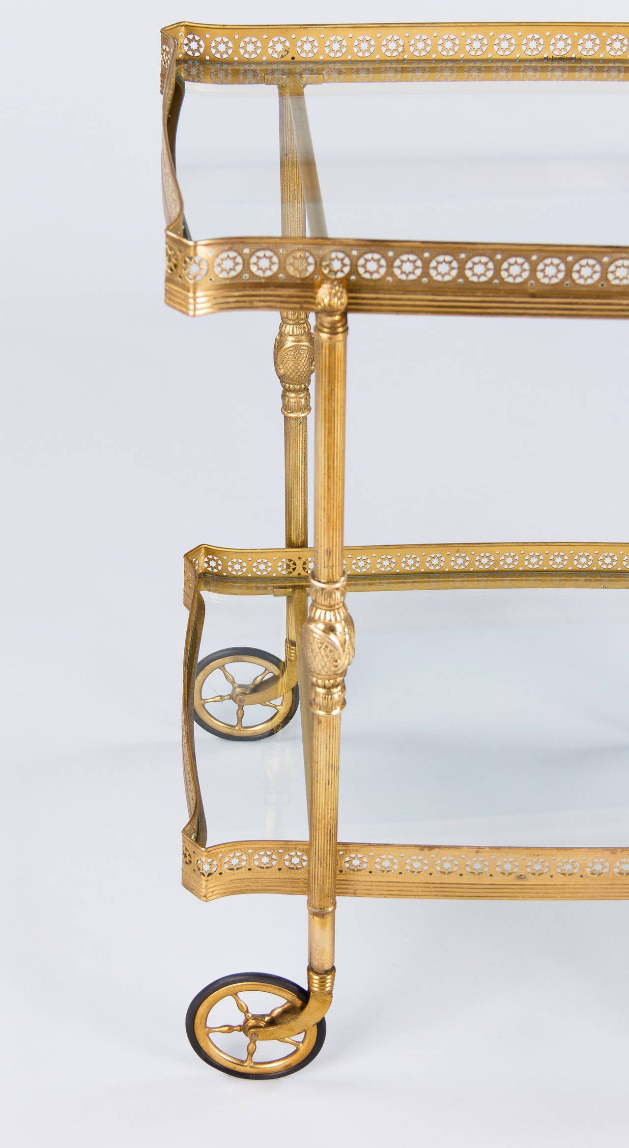 Midcentury French Brass Bar Cart At 1stdibs French Bar Cart