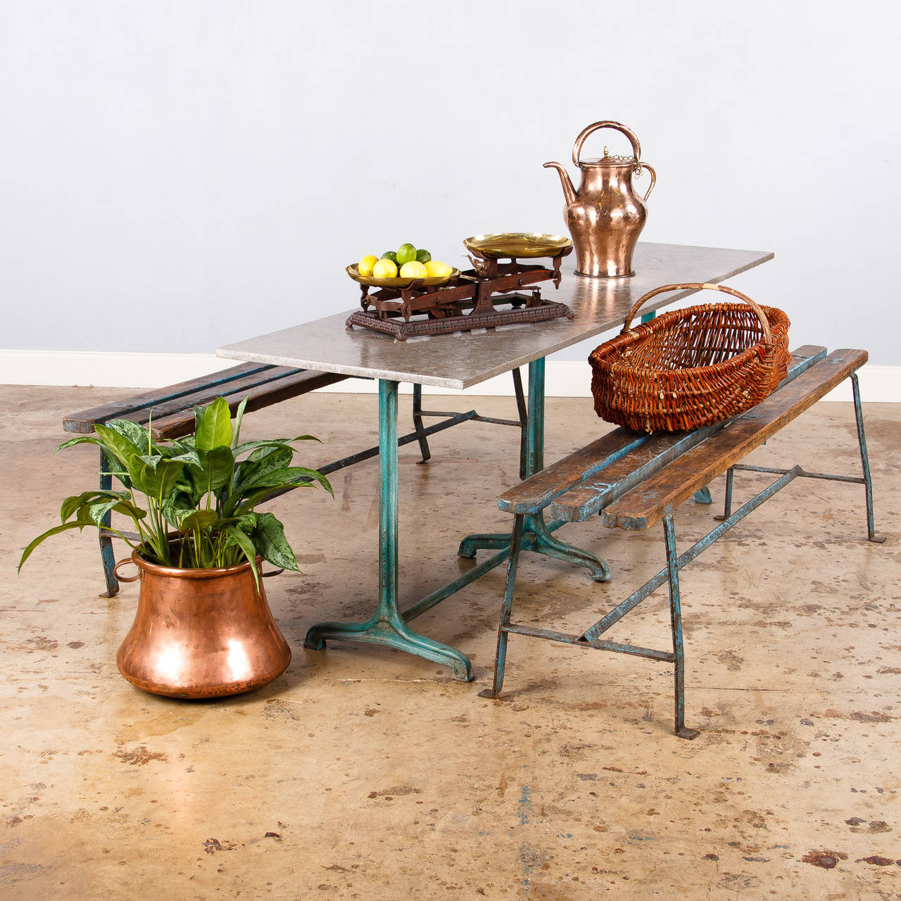1920s Granite Top Bistro Table by Fischel at 1stDibs | fischel table