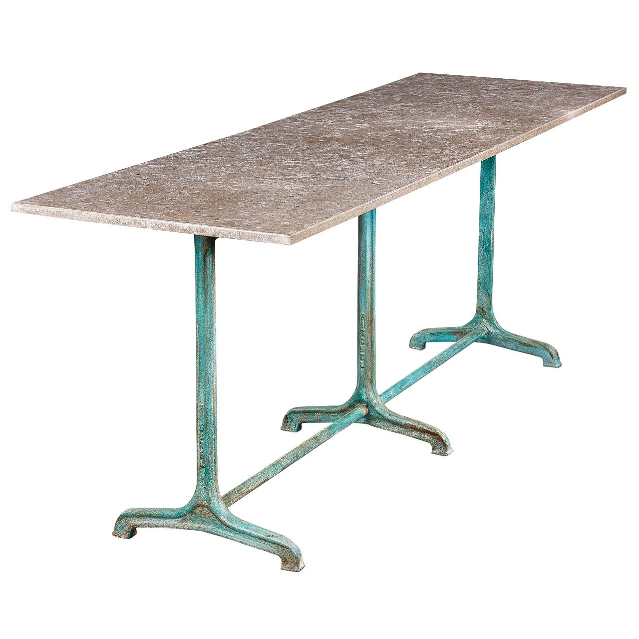 1920s Granite Top Bistro Table by Fischel at 1stDibs | fischel table