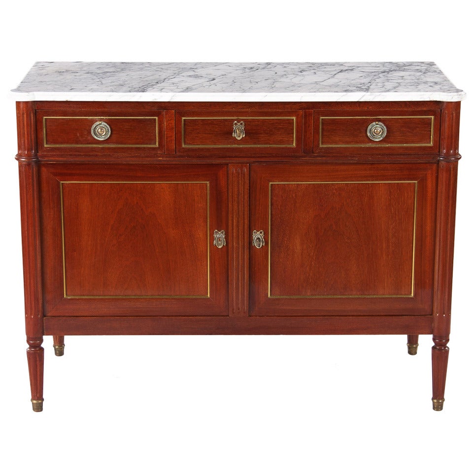 Louis XVI Style Sideboard with Marble Top at 1stDibs