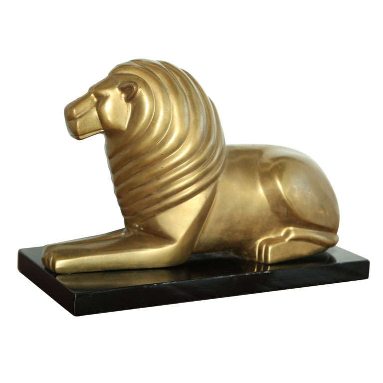 A Bronze Art Deco Lion at 1stDibs | art deco lion sculpture, lion art ...