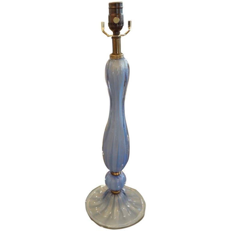 Periwinkle Blue Murano Glass Lamp at 1stDibs