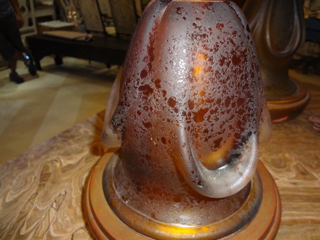 Pair Of Murano Glass Lamps By Seguso For Sale at 1stDibs