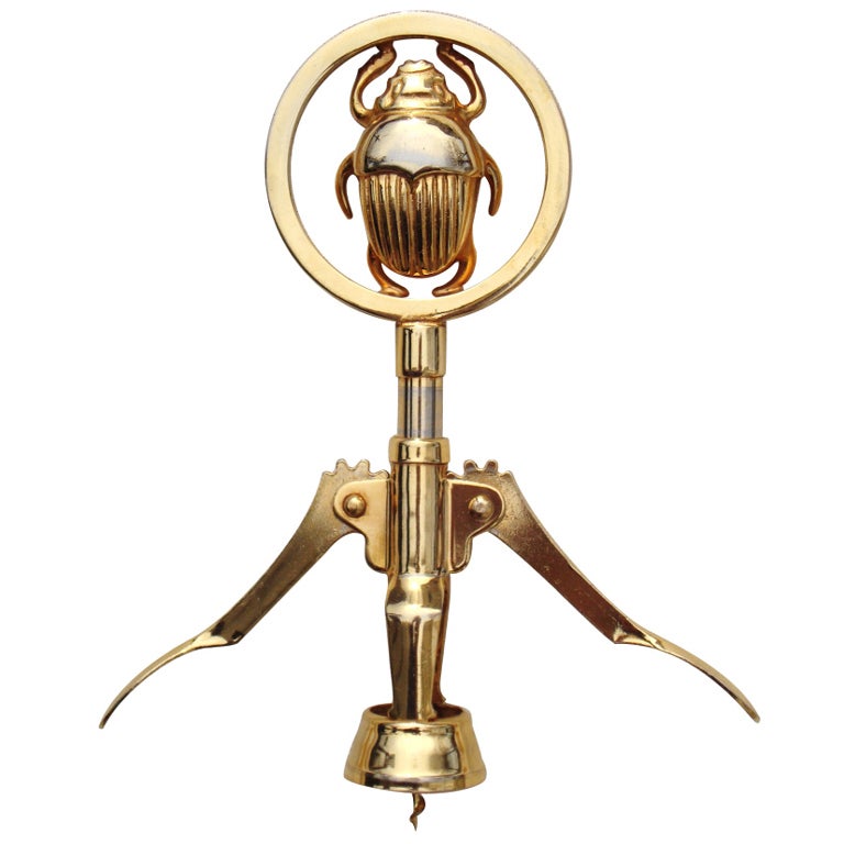 1970's Italian Gold Plated Scarab Wine Key at 1stDibs