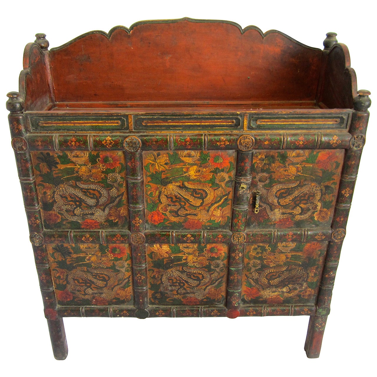 Exceptional Tibetan Book Chest, 19th Century at 1stDibs