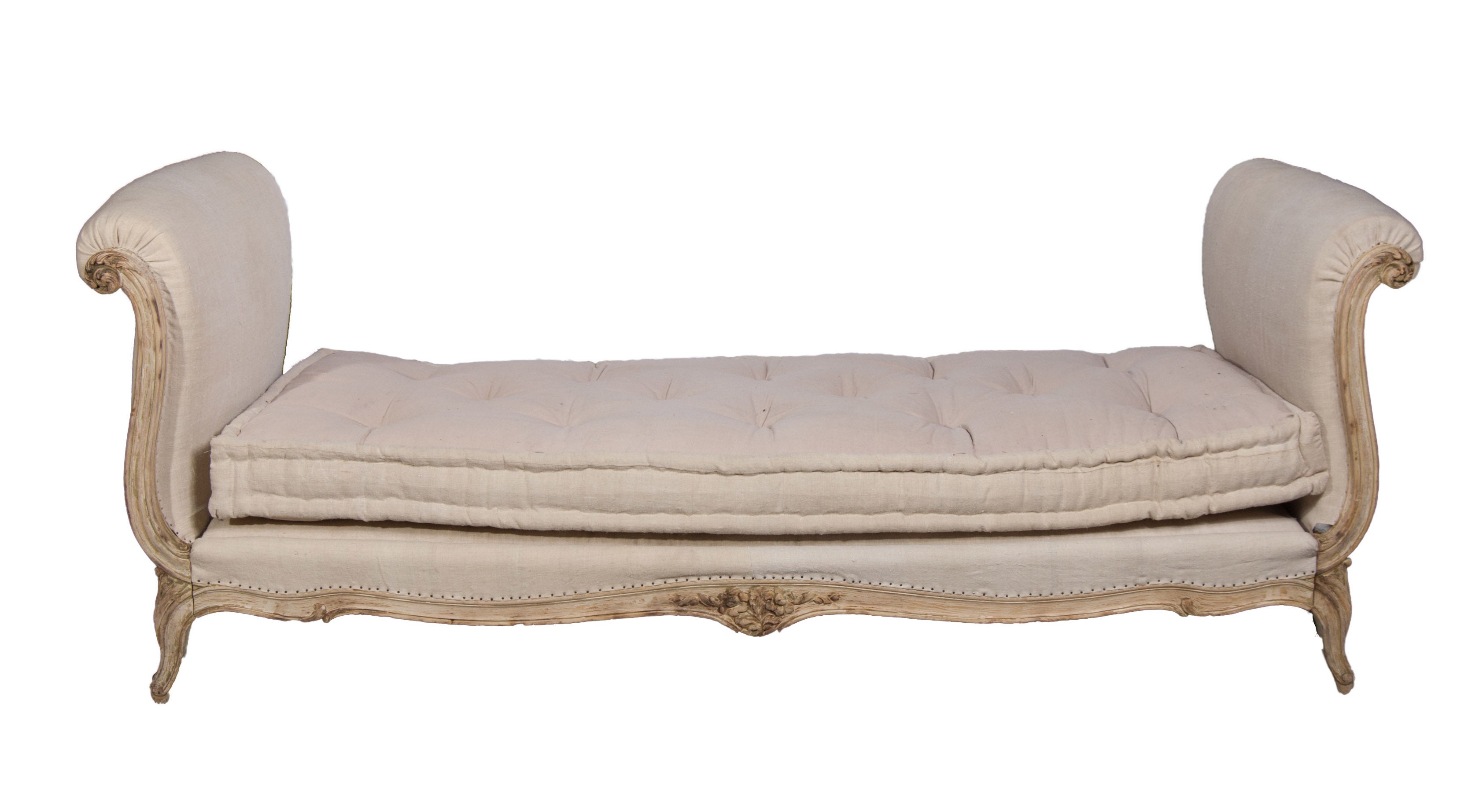 A Cream Painted Louis XV Style Day Bed, Canape. at 1stDibs
