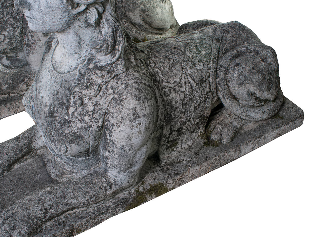 Large Pair of Carved Vincenza Stone Sphinx at 1stDibs