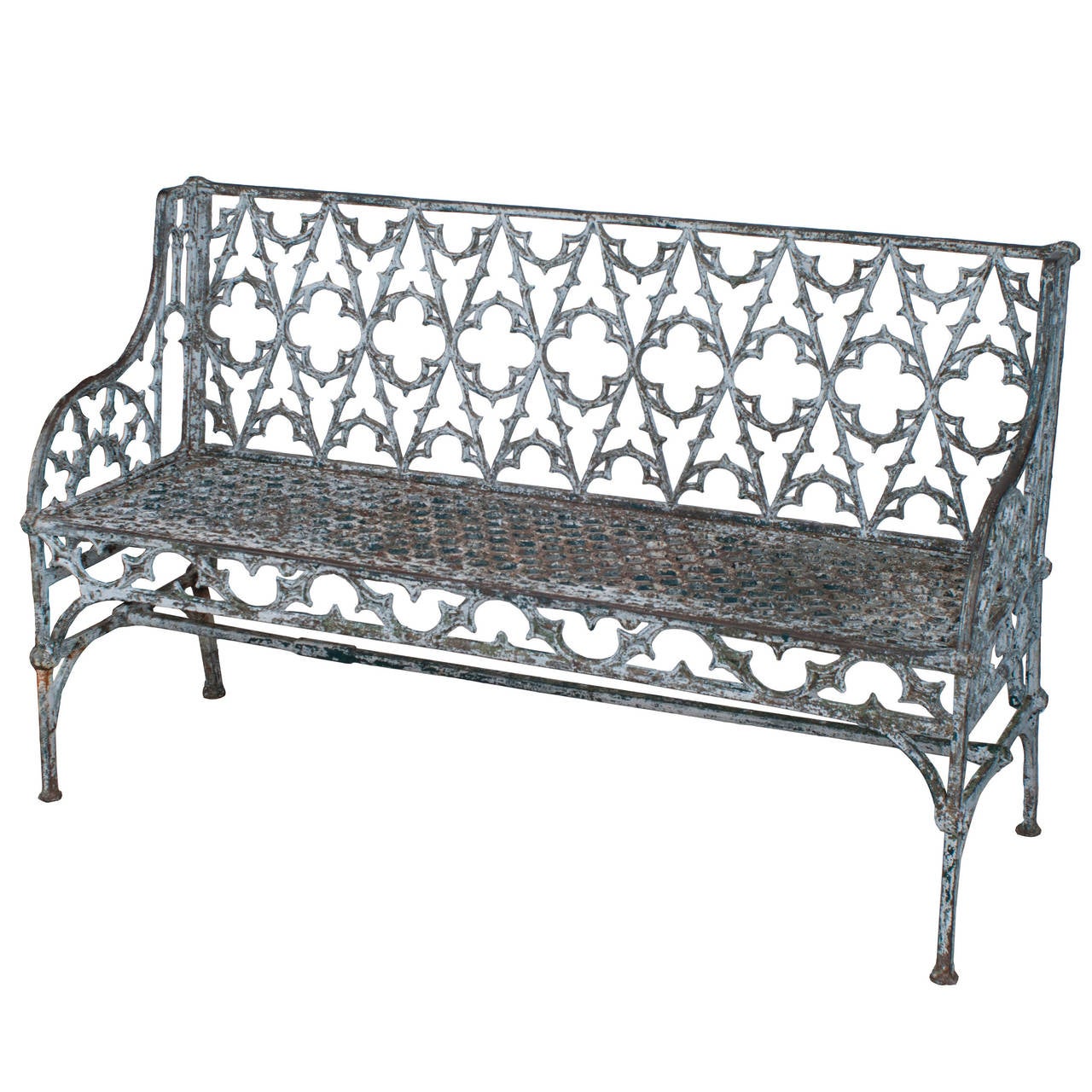 Cast Iron Gothic Bench at 1stdibs
