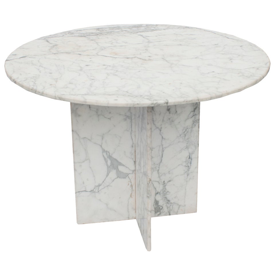 A White Carrara Marble Round Table at 1stDibs | white marble round table
