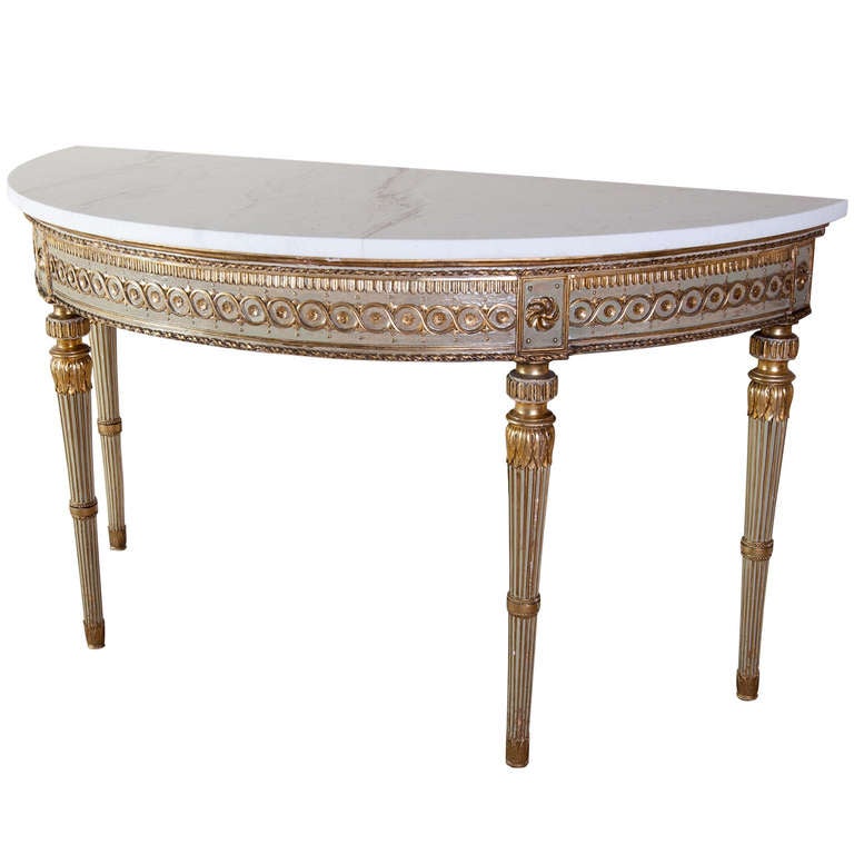 Neo-Classic Demi-Lune Console at 1stDibs