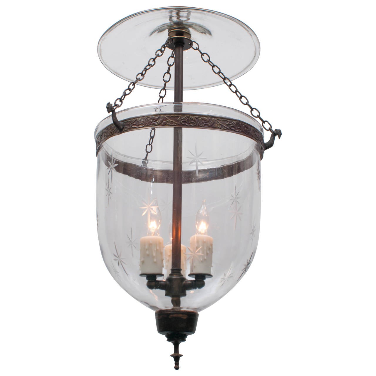 Etched Star Lantern, Belgium, circa 1850 at 1stDibs