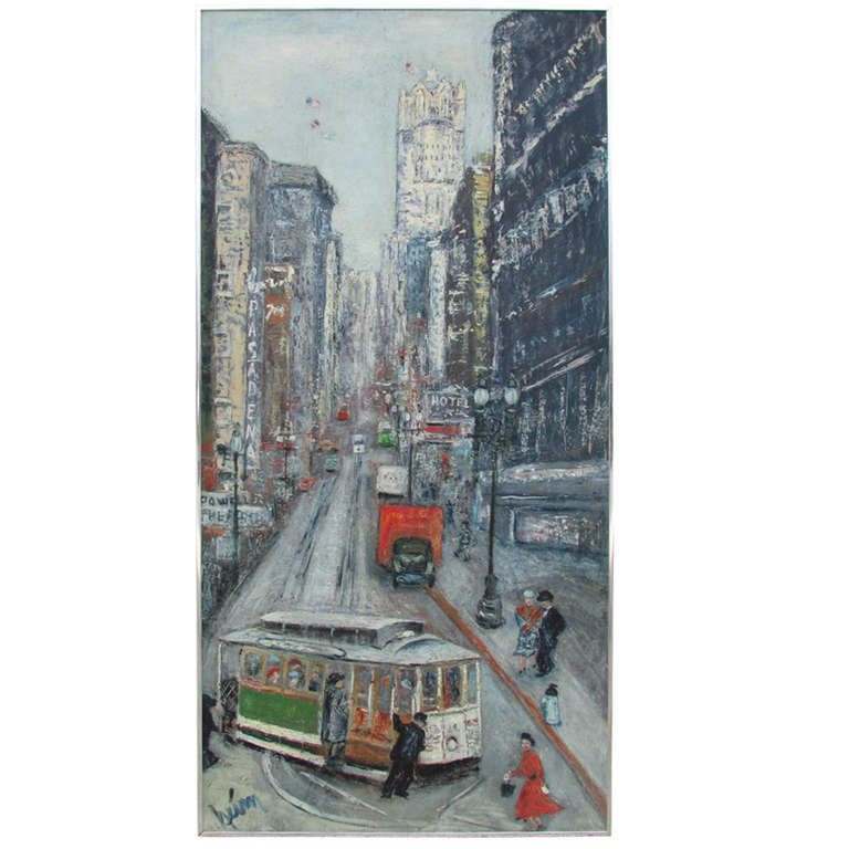 San Francisco Cable Car Painting at 1stDibs